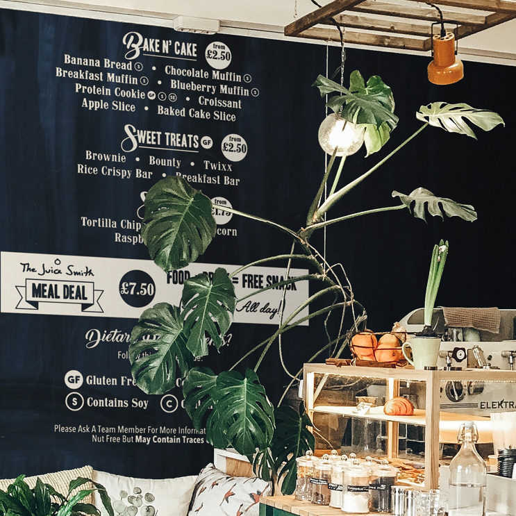 Menu Board Concept for The Juice Smith – art from scratch