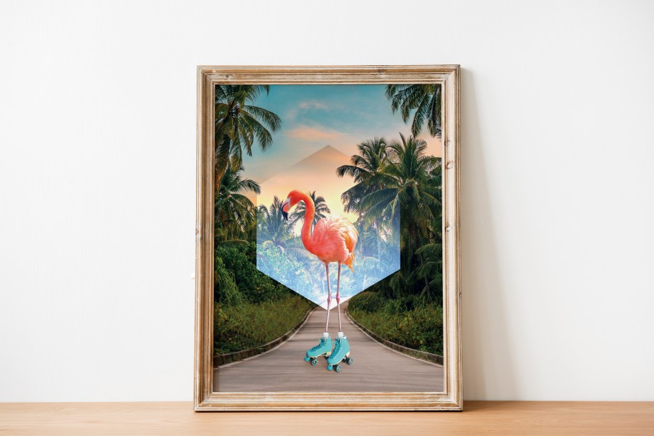 Skating Flamingo – art from scratch